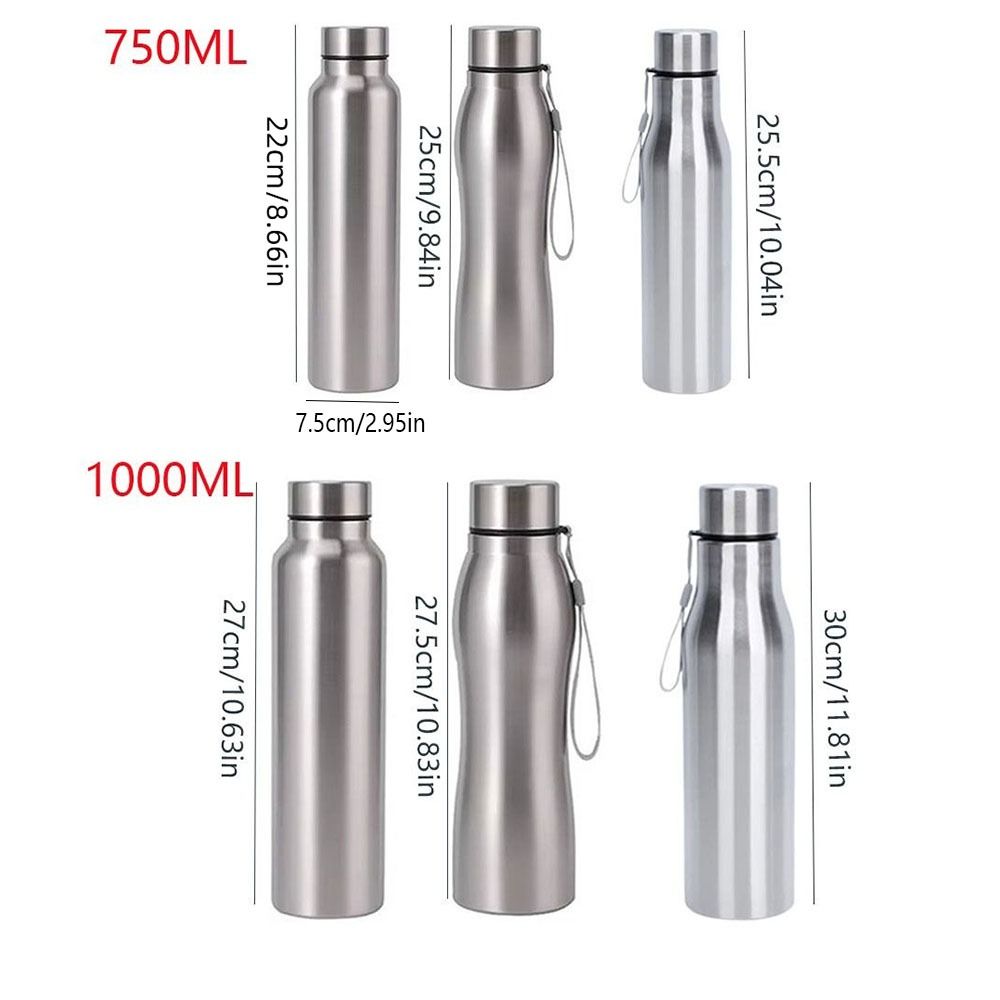 Metal Flask 750ml/1000ml Sports Water Bottles Single-layer Stainless ...