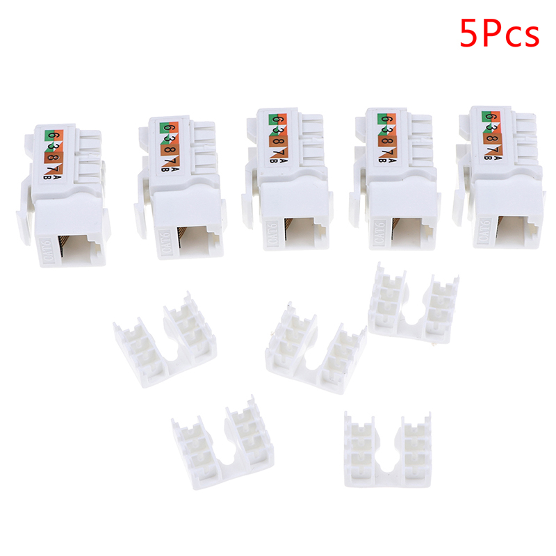 5Pcs CAT6 RJ45 110 Punch Down Keystone Computer Module Network Ethernet ...