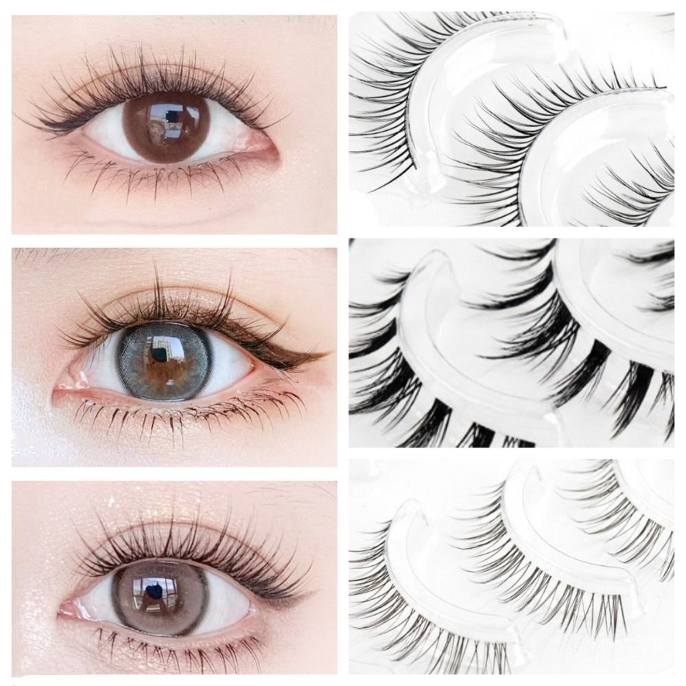 Makeup Tool Natural Look Full Strip Lashes Curled DIY Eye Lashes Long ...