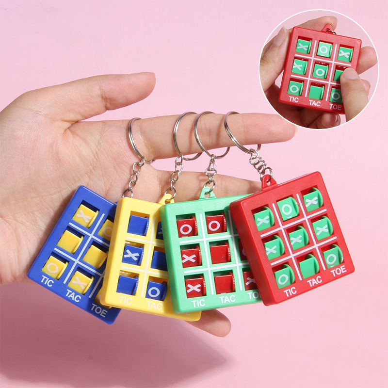 1Pc Mini Interest Tic-tac-toe Game Keychain Pendant Puzzle Decompress ...