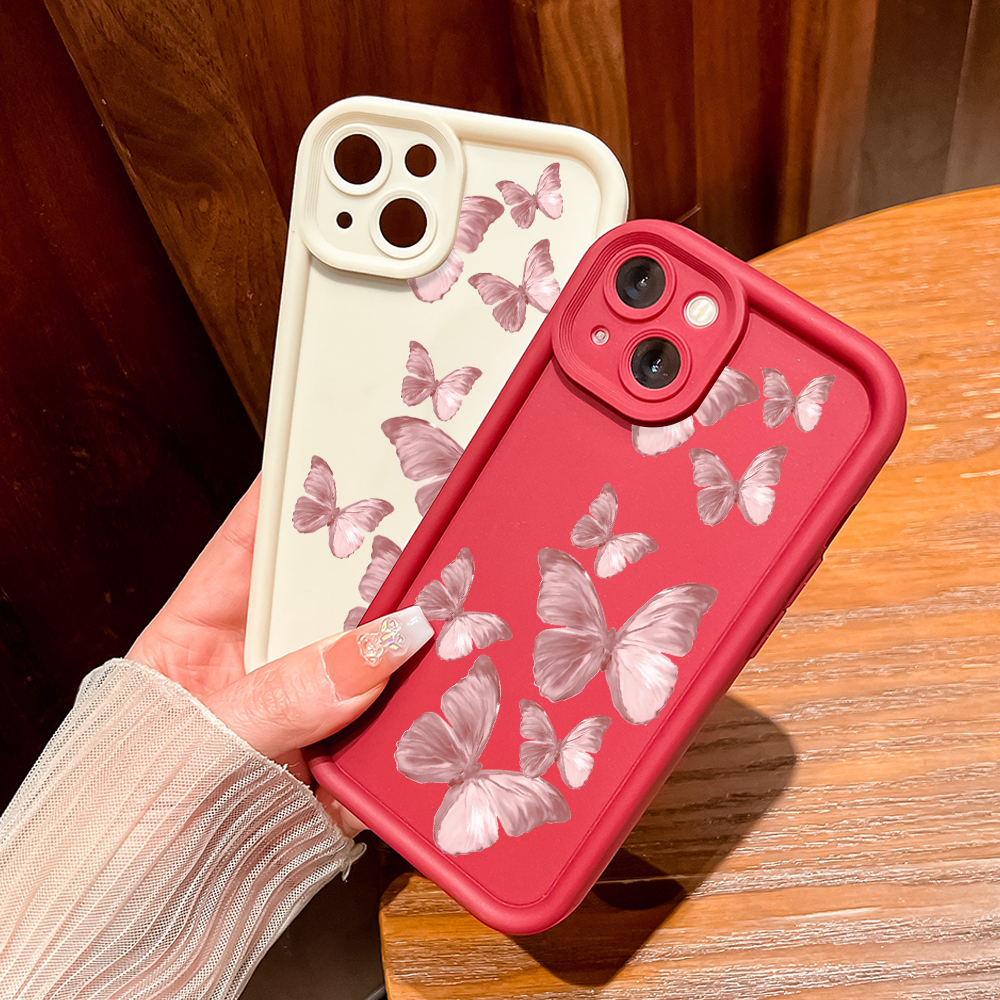ZCSIBORUI for Vivo Y04 Y29S 5G Back Cover Coral Pink butterfly Pattern ...