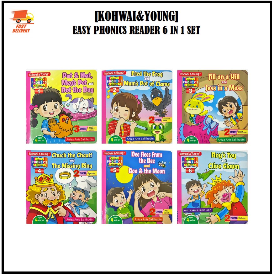 [CH] KOHWAI&YOUNG: EASY PHONICS READER 6 IN 1 SET | Lazada