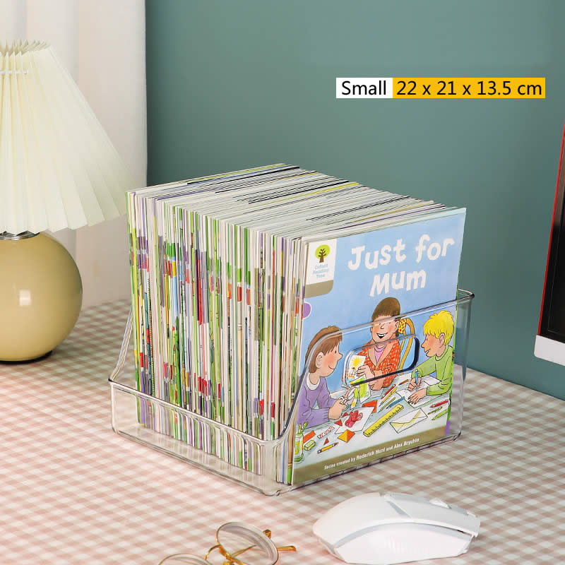 Plastic Container Storage Box Basket for Book Shelf Cabinet Desk ...