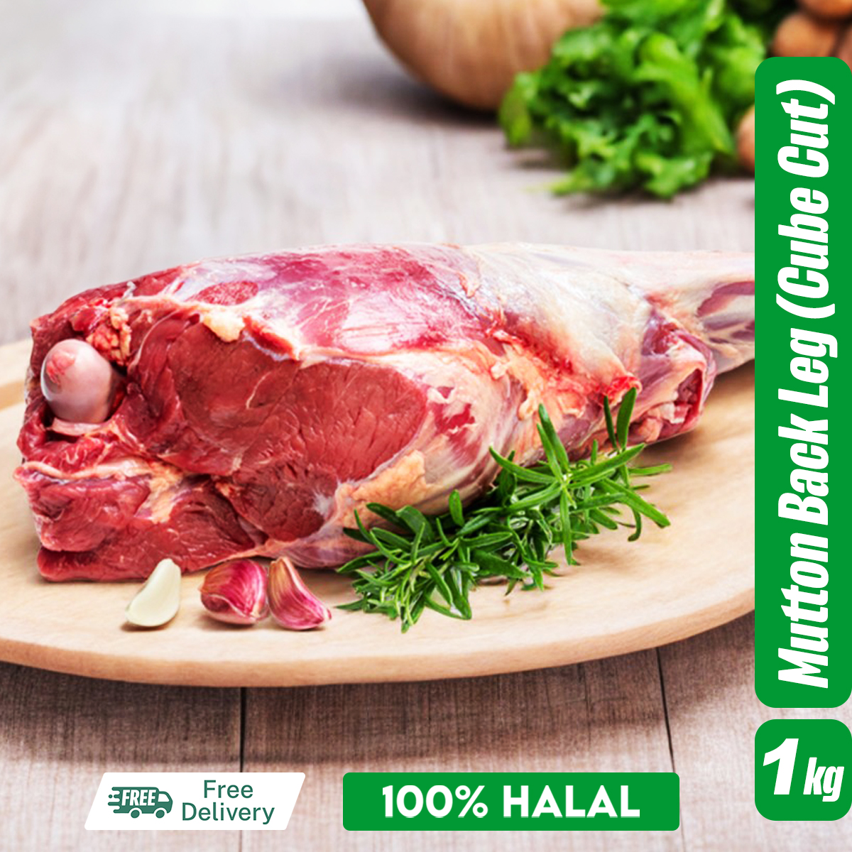 Mutton Back Leg (Cube) 1KG | Daraz.com.bd