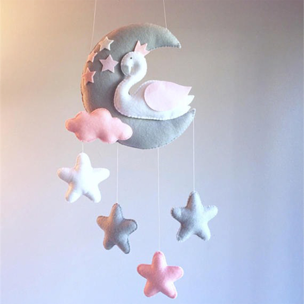 【ClassicNest】Baby Toys Moon Swan DIY Rattles Mom Handmade Bed Bell Toy ...