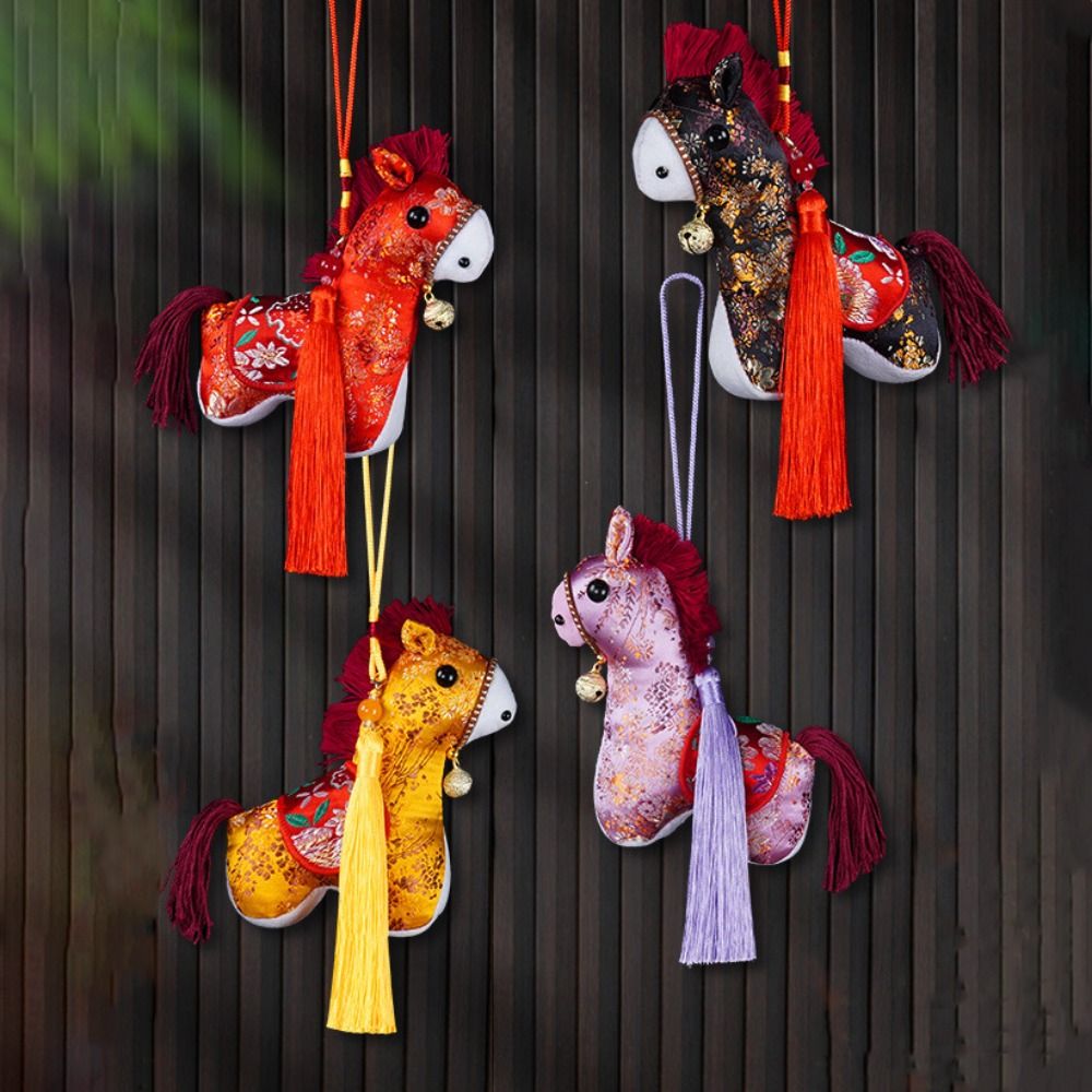 Unique Cartoon Horse Keychain Chinese Style Plush Chinese New Year Gift ...