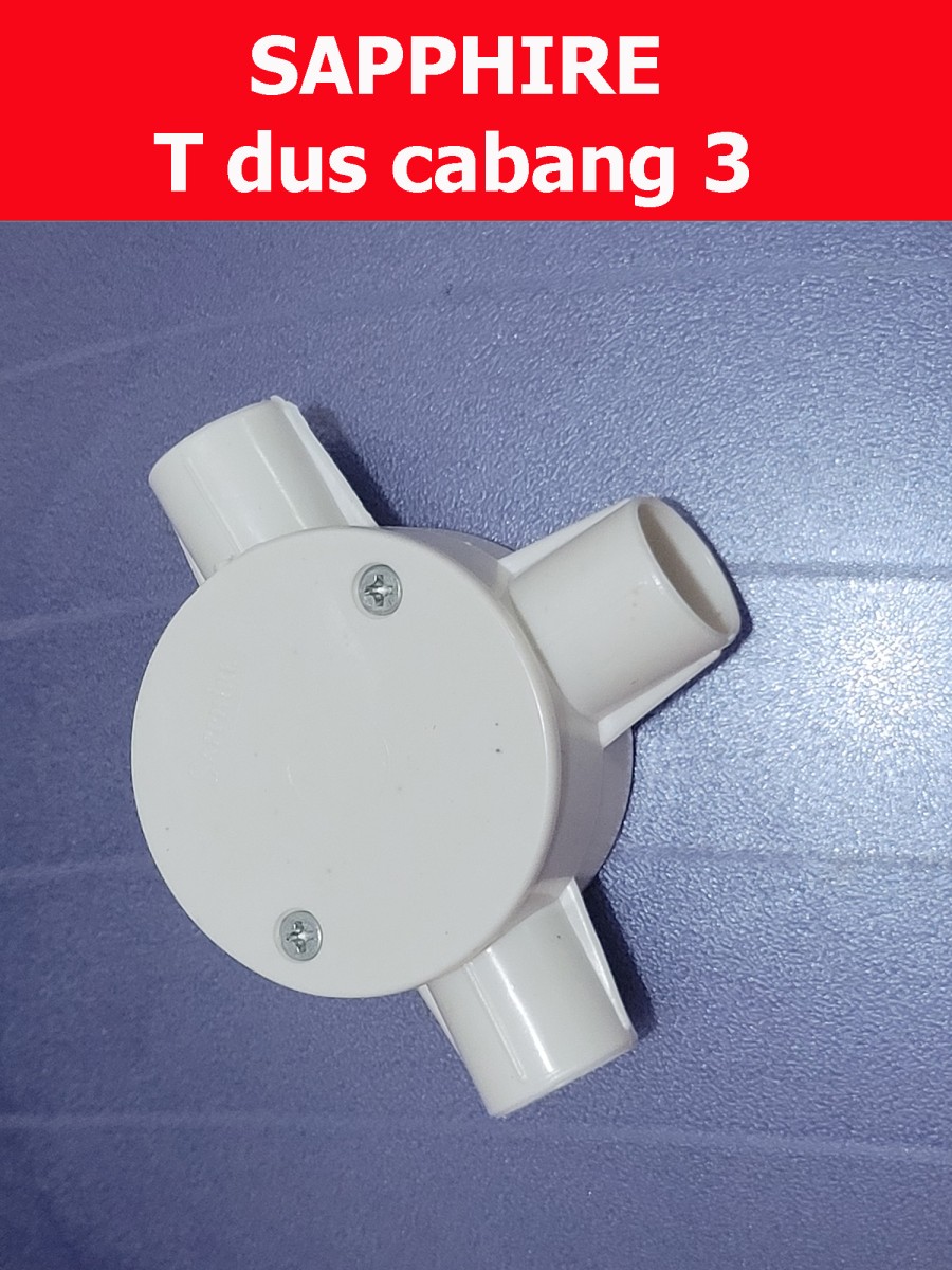 Tdus Cabang 3 SAPPHIRE 20mm | T-dus T dus PUTIH Box Kabel Tee | Lazada ...