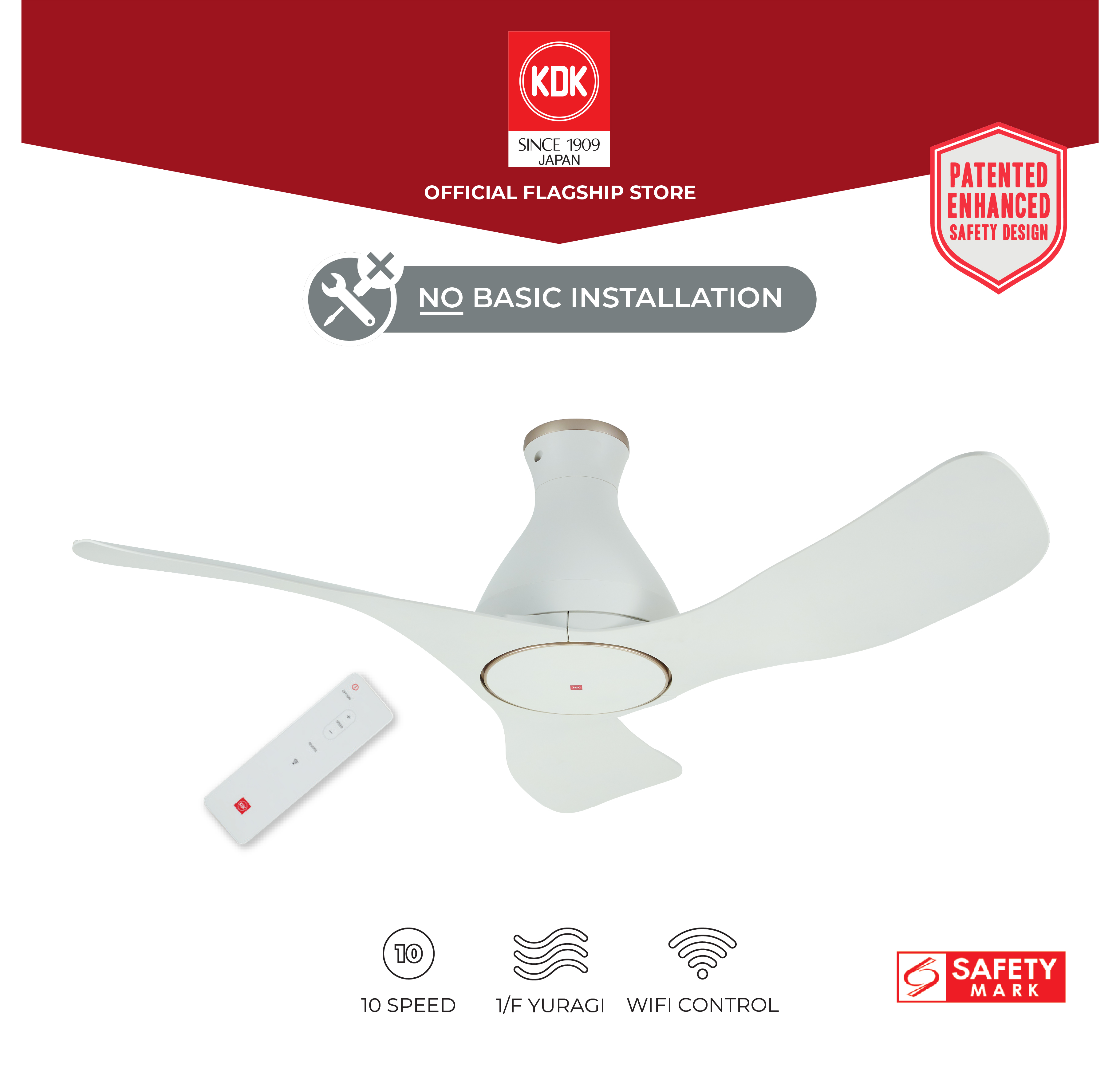 KDK E48HP (120cm) Wi-Fi and Apps Control DC Ceiling Fan | Lazada Singapore