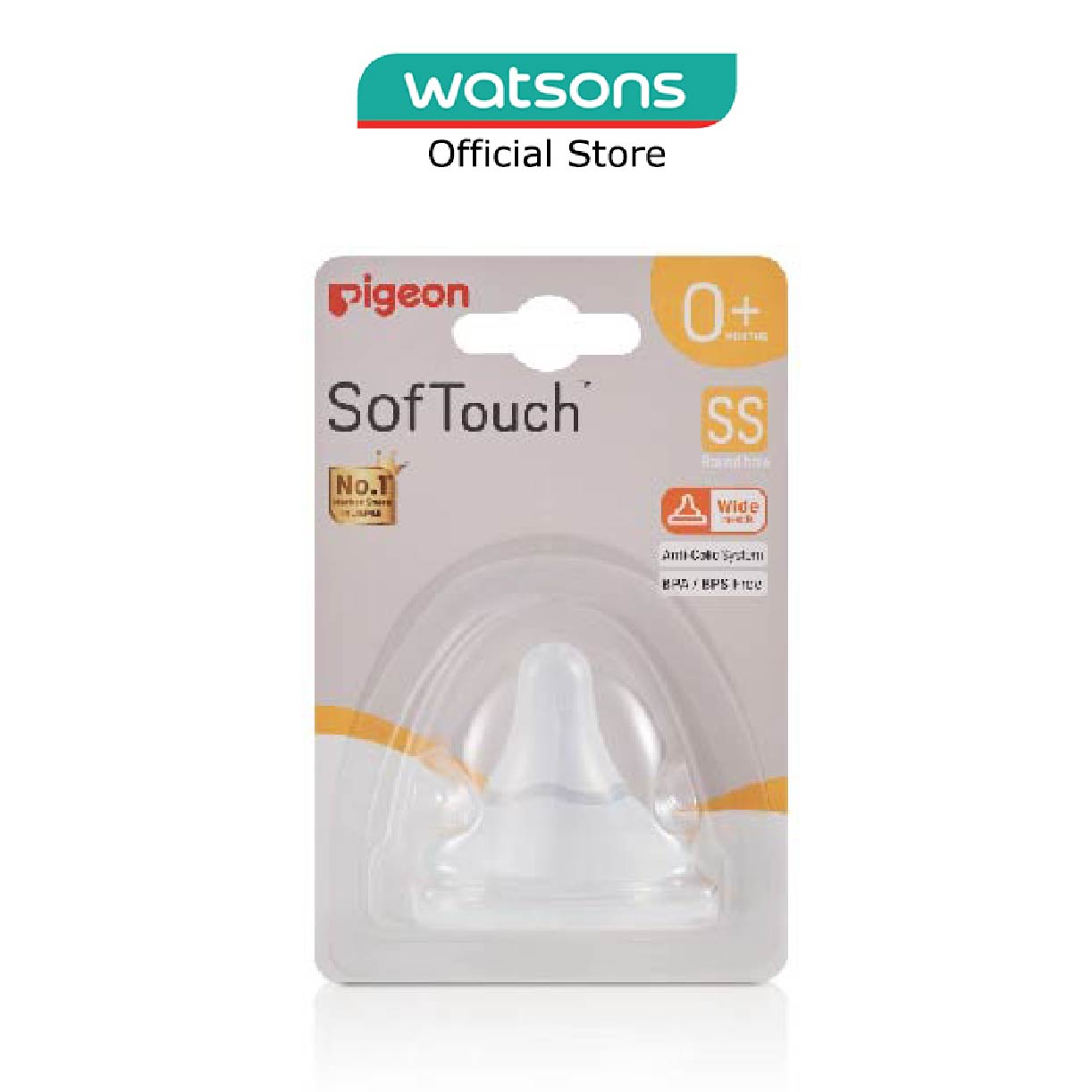 PIGEON Softouch 3 Nipple Blister Teats Size SS (For 0+ months) 1s ...