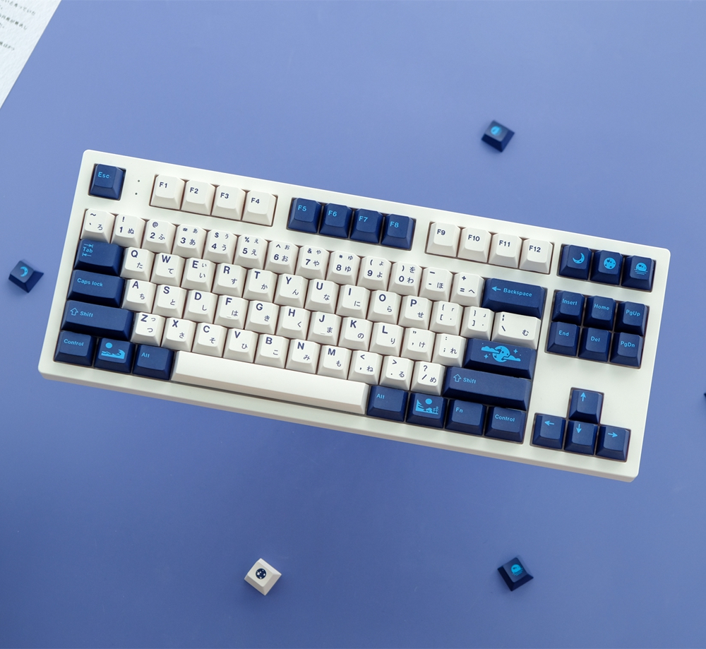 GMK Blue Moon Keycap 129คีย์เชอร์รี่โปรไฟล์ PBT ห้าด้านระเหิด Keycap ...