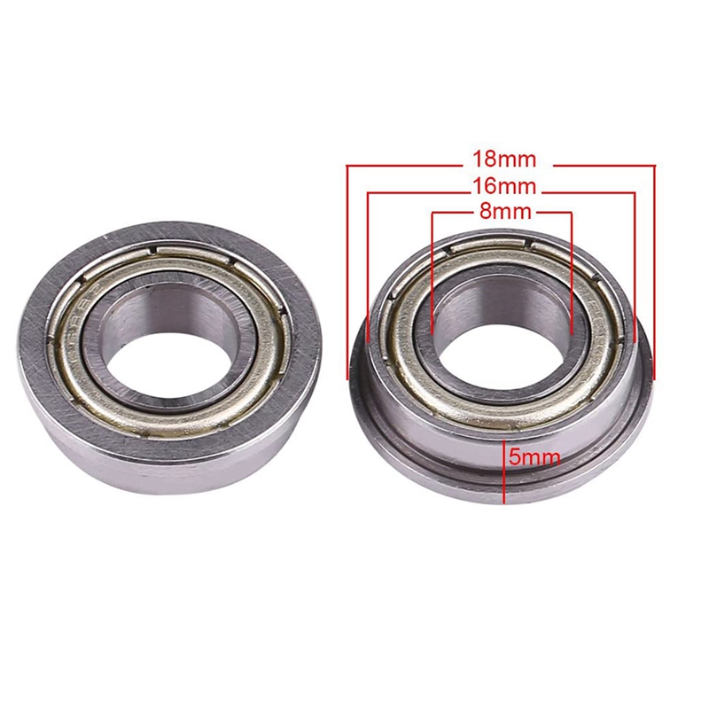 10 Pcs F688ZZ Flanged Radial Ball Bearings Metal Steel Double Shielded ...