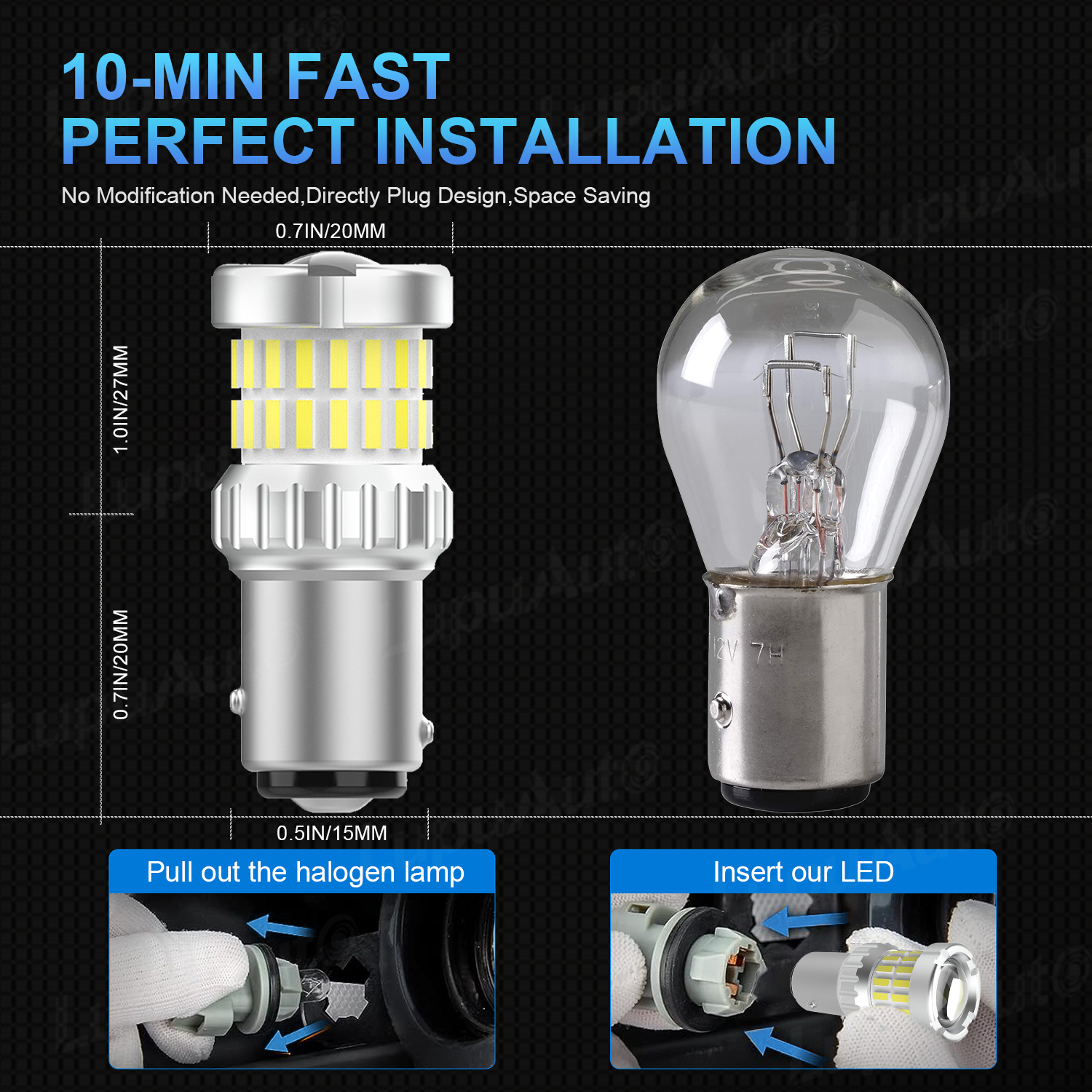 ANMINGPU 1ชิ้น P21W LED Canbus 1157 1156 BAU15S PY21W BA15S T20 7443 W215W ไฟ LED T25สำหรับ ...