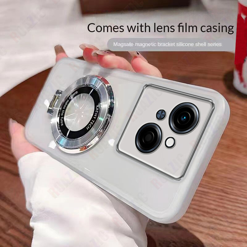 tzmar for Tecno Spark Go 1 Case Luxury Plating Magnetic Folding Ring ...