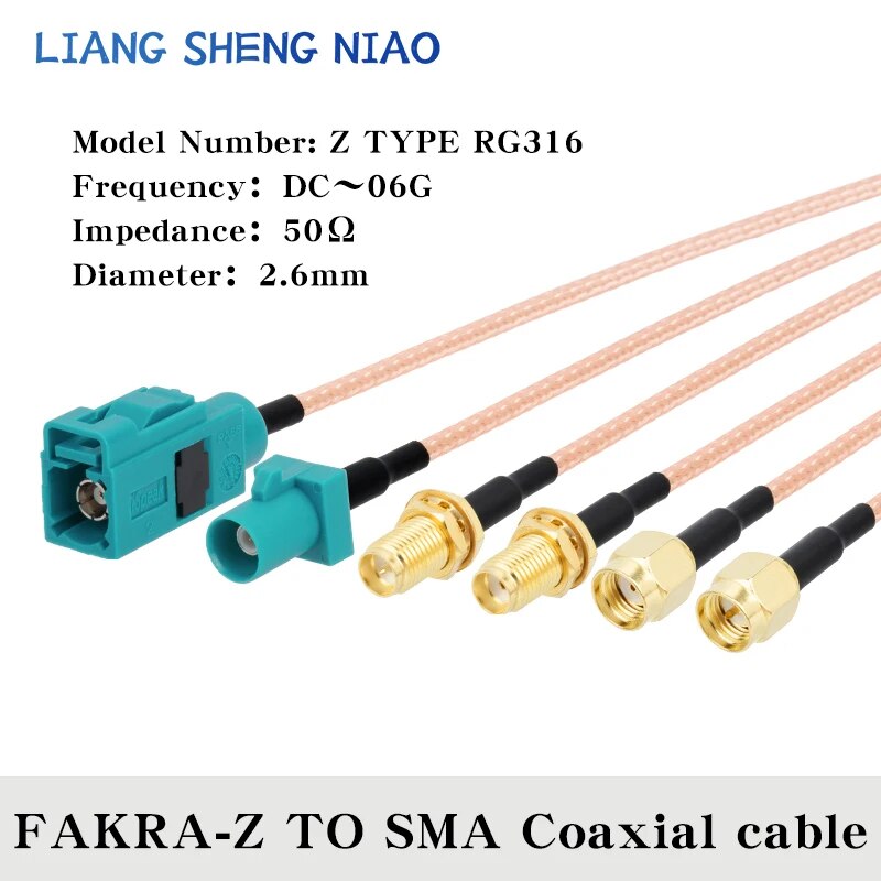 NEW Fakra Z Male/Female RG316 Coaxial Cable for Car Satellite Radio GSM ...