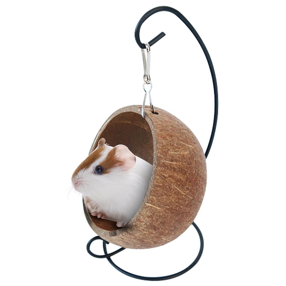 【wholesle668 Store】Hamster Coconut Hideout Suspension Coconut Hamster ...