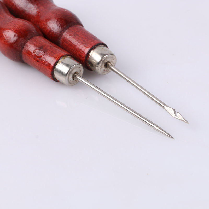 Sewing Awl Tool Steel Needle Redwood Handle Clothing Paper Craft Stitch ...