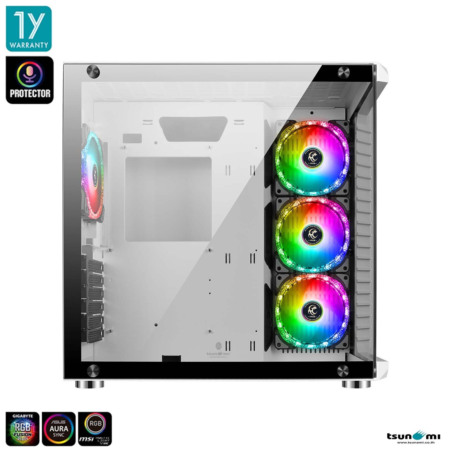 เคสคอมพิวเตอร์ Tsunami Protector Vision II Sound Sync ARGB Panorama ...