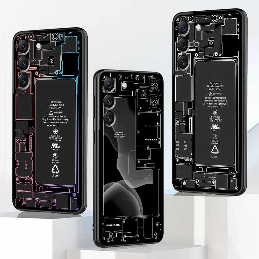 totoro 2025 NEW Circuit Board Pattern Cool Black Soft Phone Case for ...