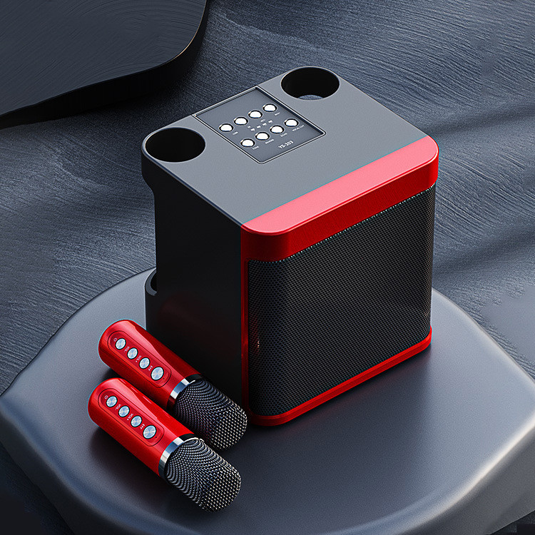 YS-203 Dual Microphone Wireless Karaoke Speaker Portable Professional ...