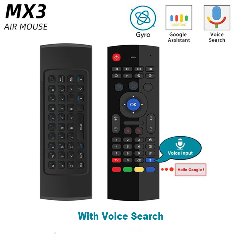 MX3 Air Mouse Keyboard Somatosensory TV Box Smart Voice Remote Control ...