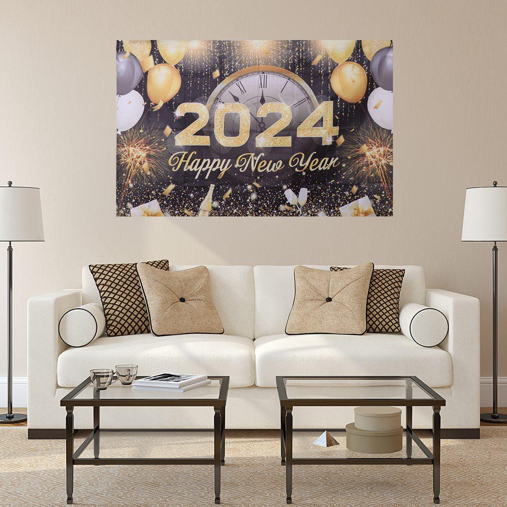 Oversize New Year Theme Happy New Year Photography Backdrop Celebrate ...