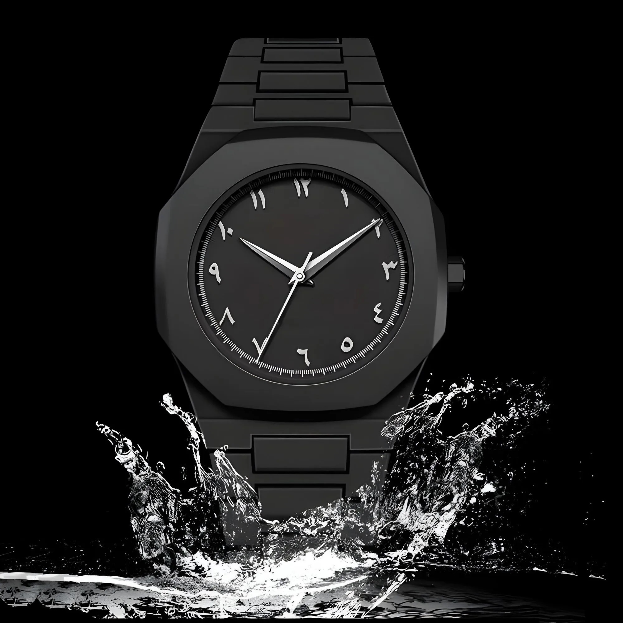 Arabic Aura Watch 2025 Black Modern Creative Design Waterproof ...