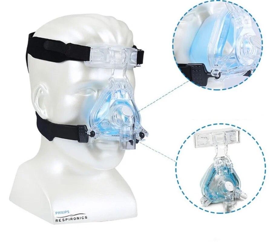 CPAP ComfortGel หน้ากากจมูกสีฟ้าพร้อมหมวกขนาดกลางและขนาดใหญ่ ใช้ได้กับ ...