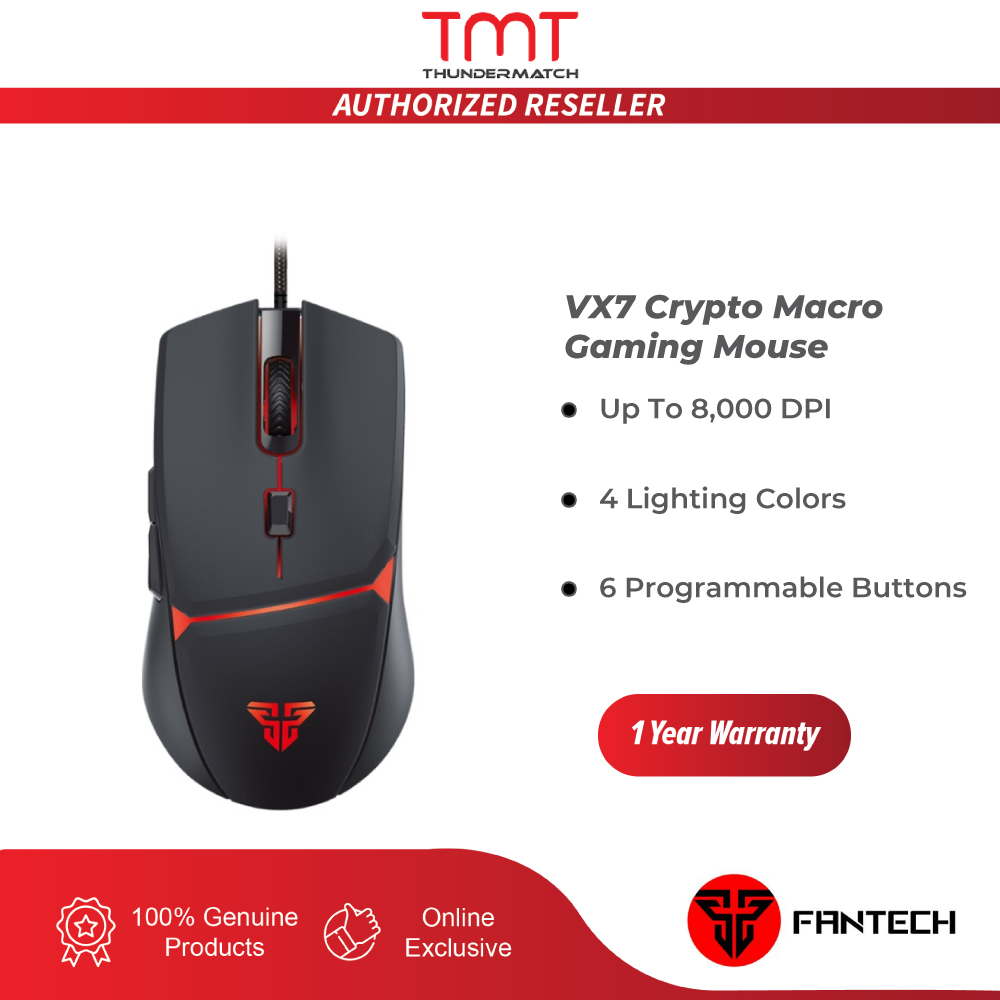 Fantech VX7 Crypto 6D Lightweight Macro Programmable Gaming Mouse (MO31 ...