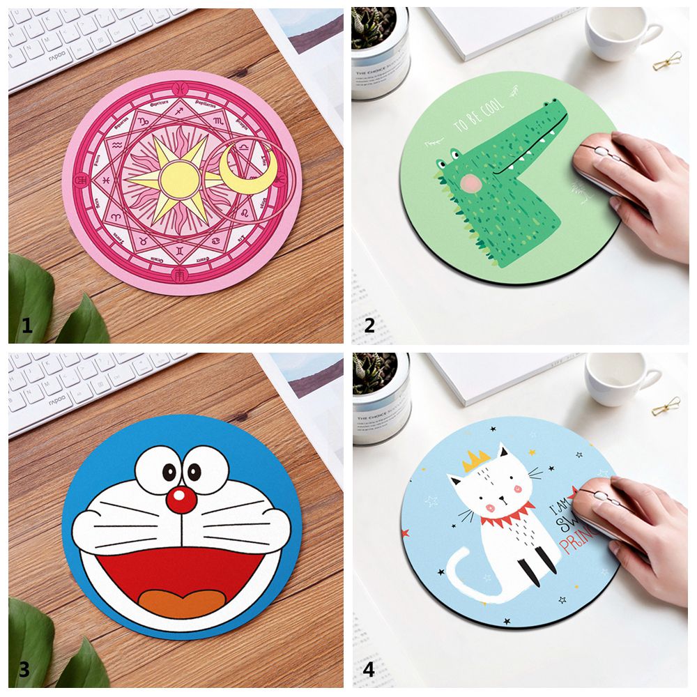 Laptop Computer Writing Mat Round Cartoon Keyboard Mice Mat Cute ...