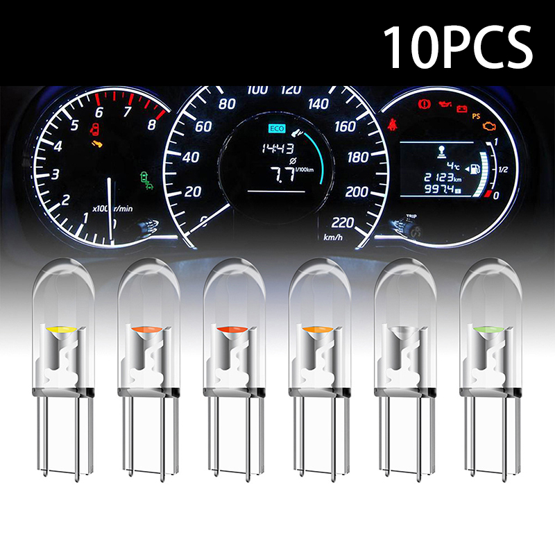 10PCS New T5 LED Super Bright Cob Lights Wedge Dashboard Gauge Car ...