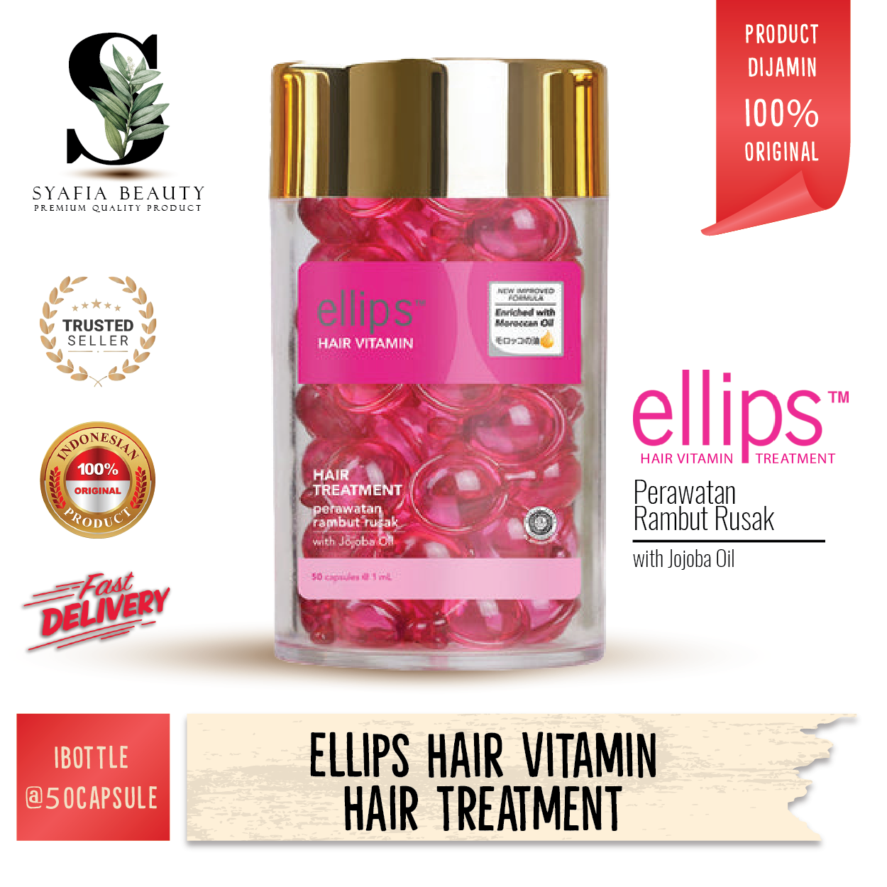 ELLIPS Hair Treatment hair vitamins, 50 capsule | Lazada