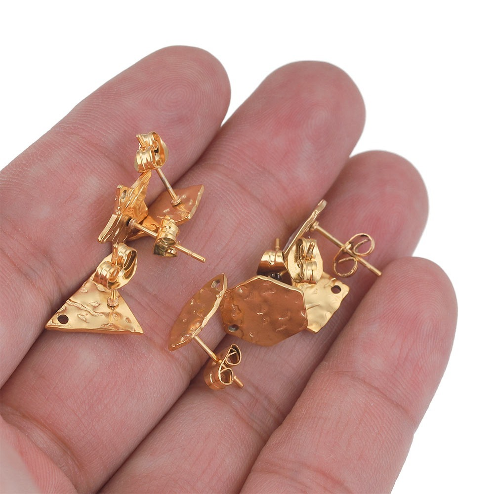 new style 10pcs Stainless Steel Earring Posts with Loop Hole Star Moon ...