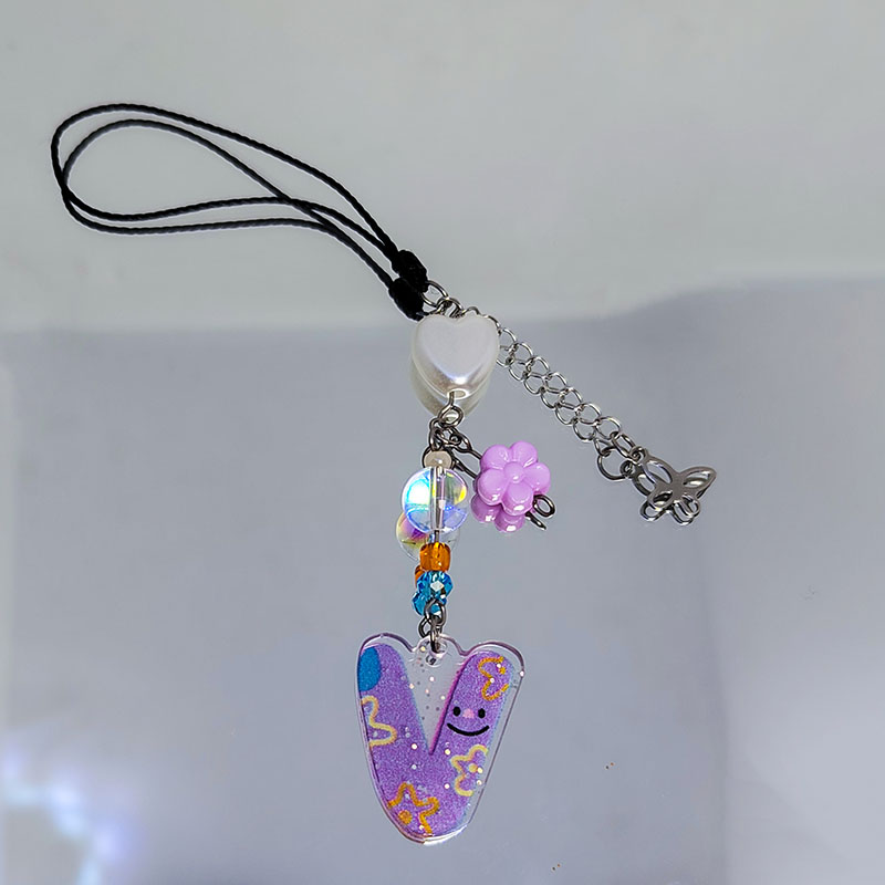 Y2K A To Z 26 Letter Name Phone Charm Strap Lanyard Acrylic 26 Initials ...