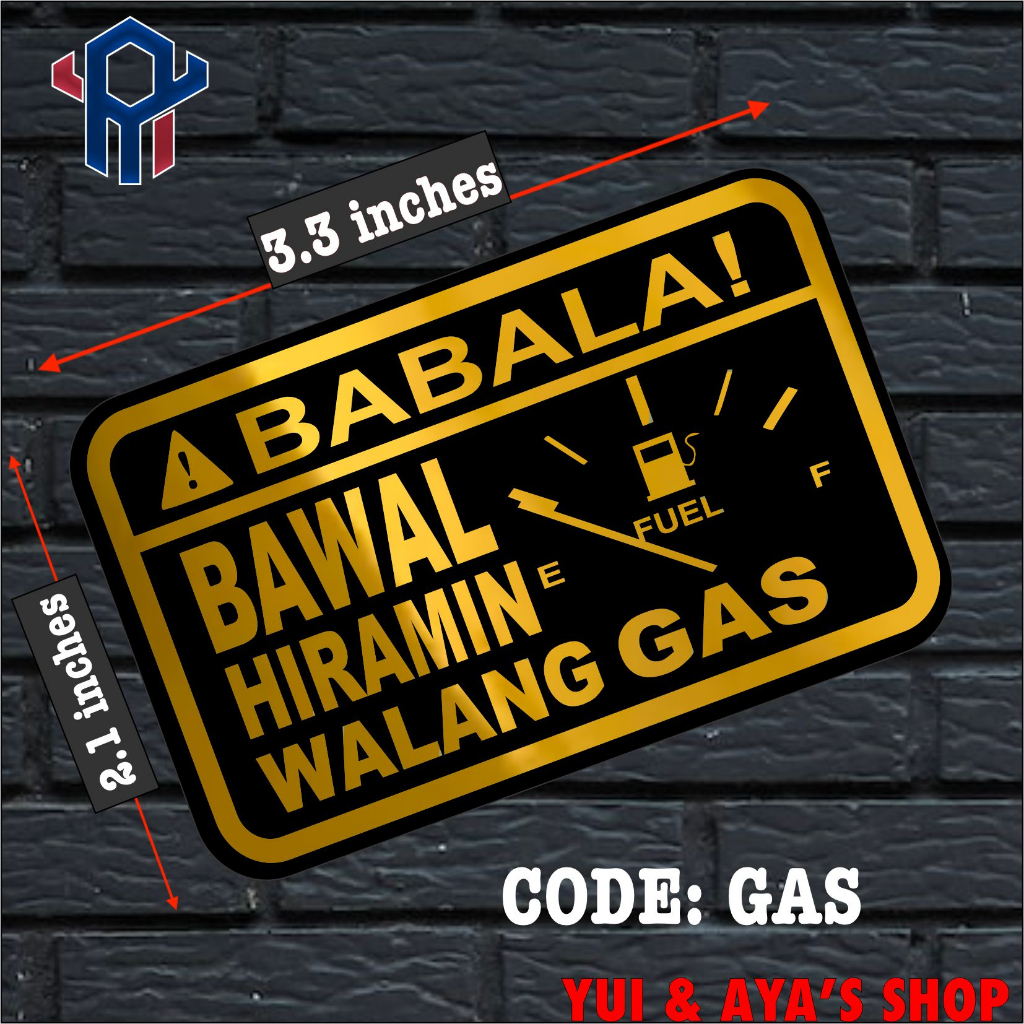 Babala machine cut waterproof motorcycle, car sticker | Lazada PH