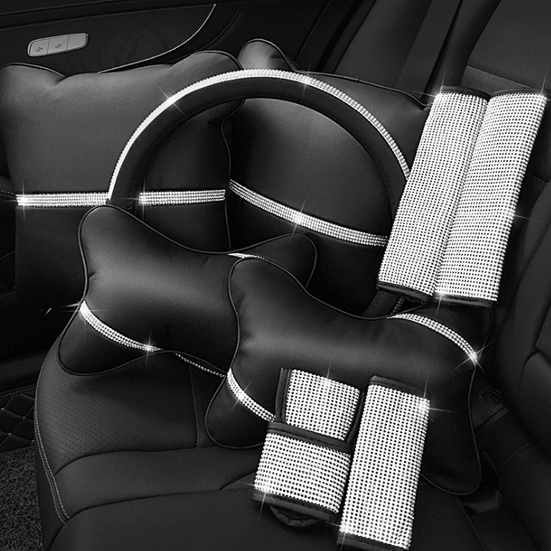 Universal Sparkle Luxury Bling Rhinestone Diamond Car Accessories Wheel ...