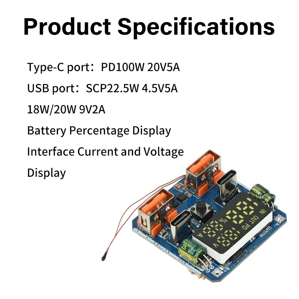 Buck Boost Board 4S Configuration PD 100W Fast Charging Module Digital ...
