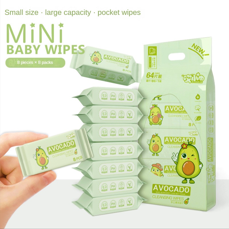 【SG Ready Stock】 64 Sheets Mini Baby Wipes Portable Wet Tissue ...