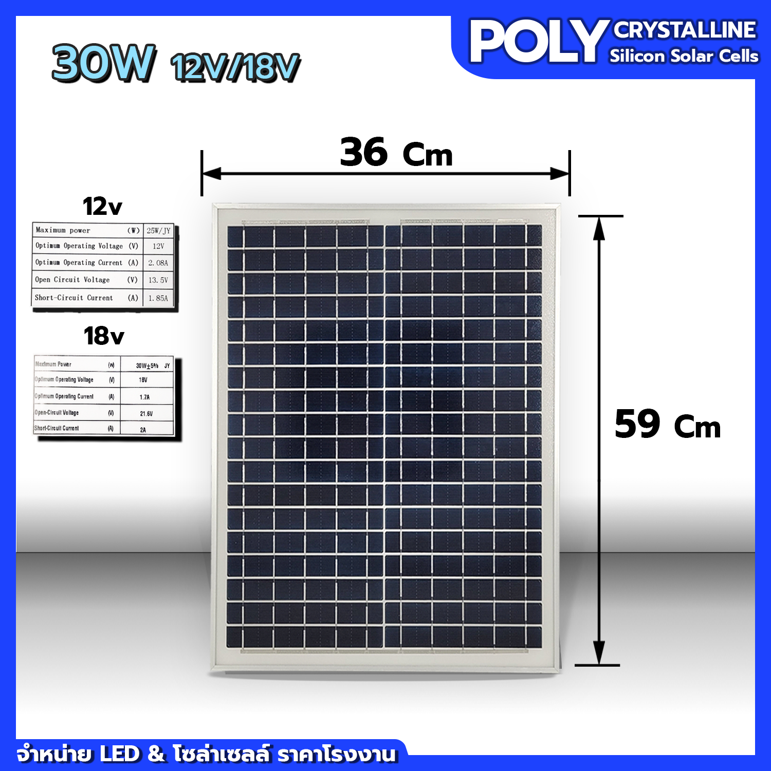 solar panelแผงโซล่าเซลล์ แผงโพลี Poly แผงโซล่า พลังงานแสงอาทิตย์ ...