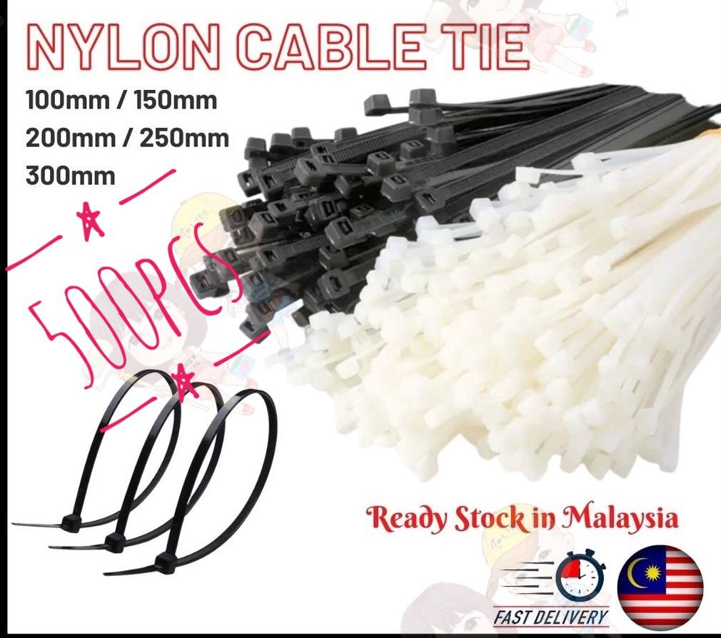 1000pcs x Cable Tie Heavy Duty Electrical Cable Tight Black 10cm(4 ...