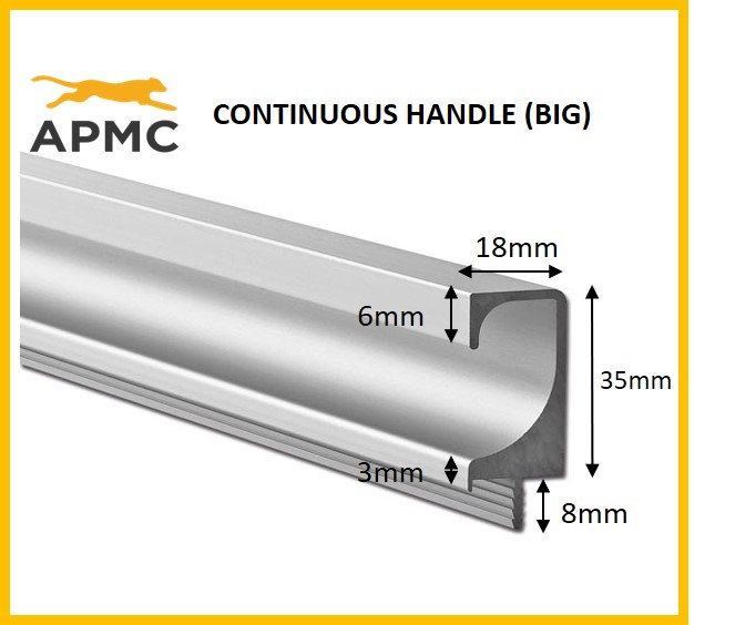 Aluminum Grab Handle / Continuous Handle C-channel for Modular Cabinets ...