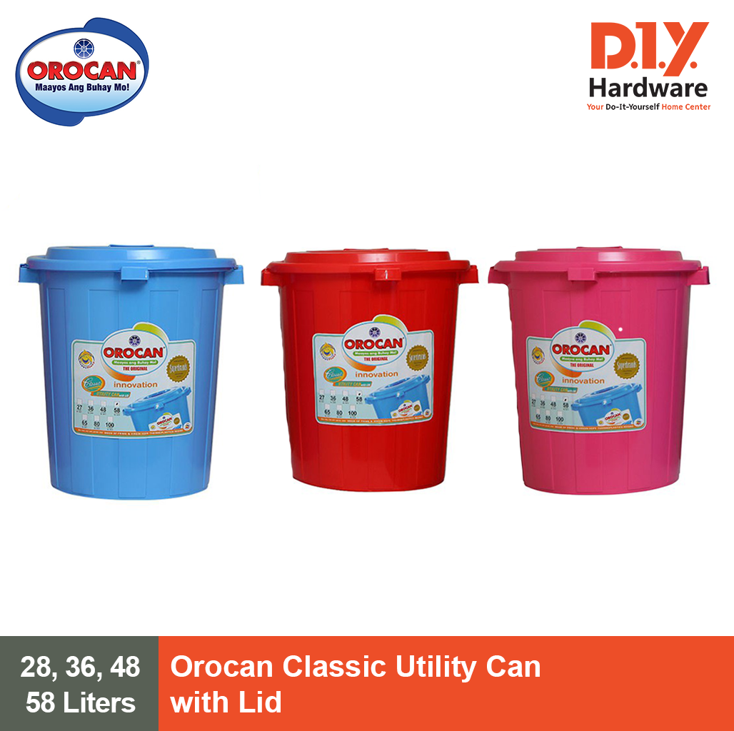 Orocan Classic Utility Can with Lid 28 | 36 | 48 | 58 Liters | Lazada PH
