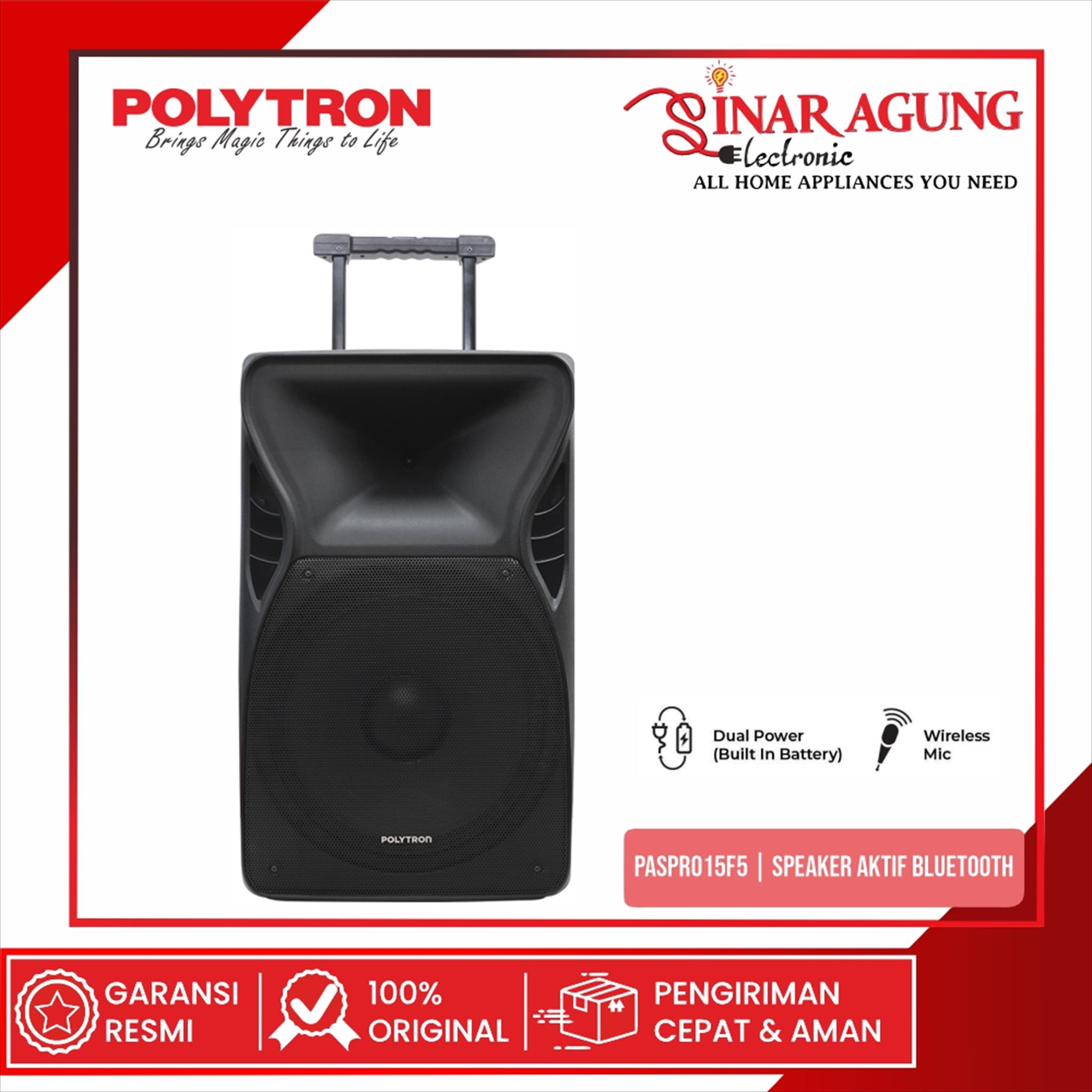 POLYTRON PASPRO15F5 / 15F5 SPEAKER AKTIF BLUETOOTH - GARANSI RESMI | Lazada Indonesia