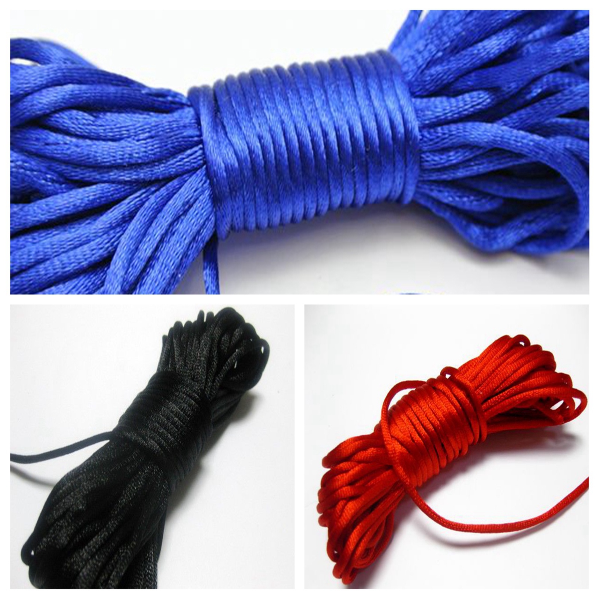 10 Meters Chinese Satin Silk Knot Cord 3mm Rattail Thread Rope Necklace ...