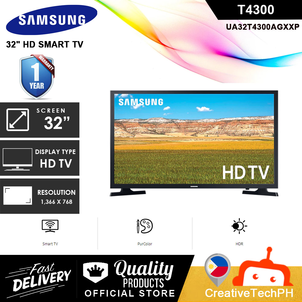 Samsung SMART TV 32" HD SMART TV (UA32T4300AGXXP) Smart Hub Wide Color ...