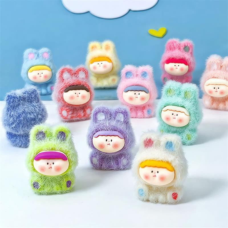 Random One Cute Dopamine Flocked Furball Lilith 3D Charms Car Ornaments ...