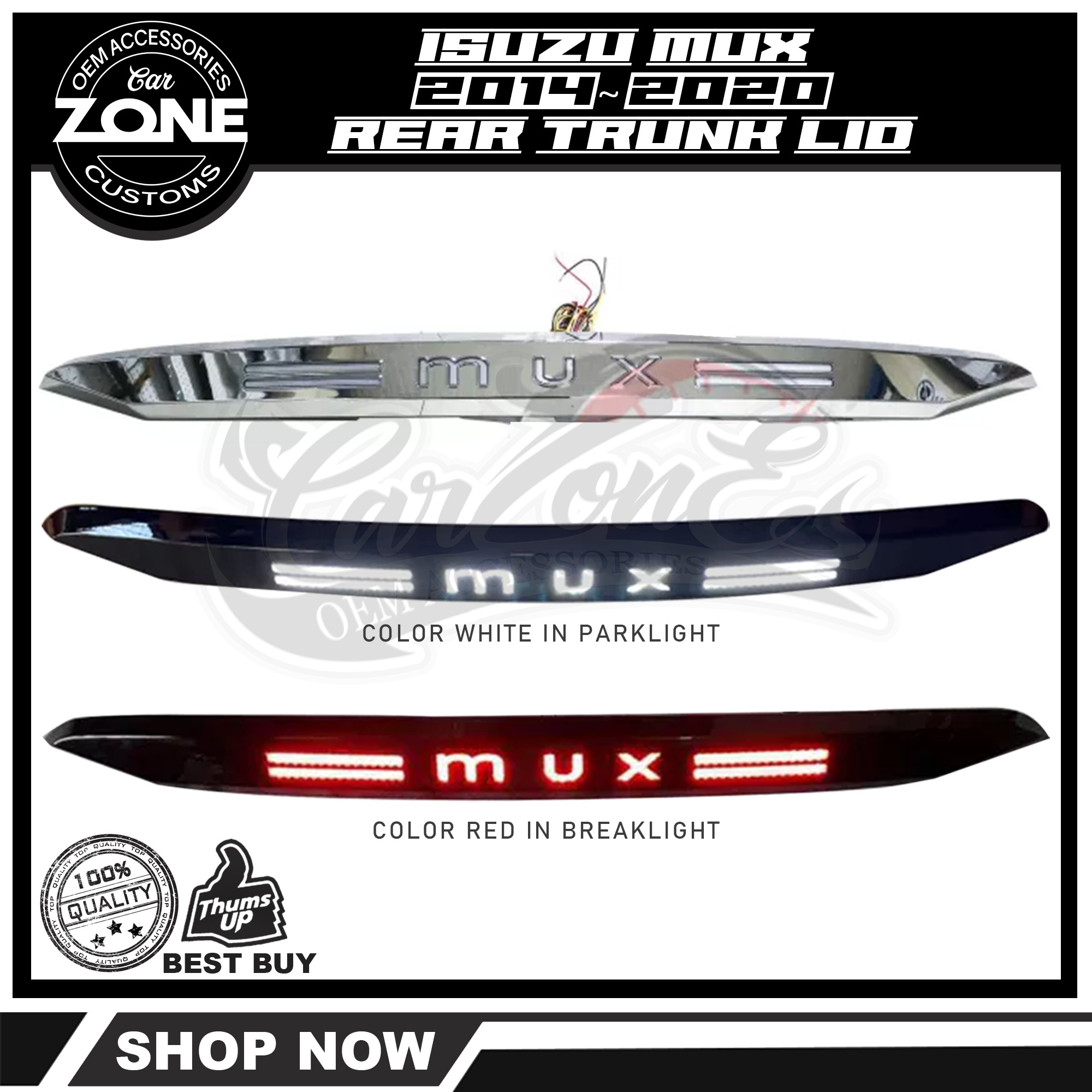 Isuzu MUX 2014-2020 Rear Trunk Lid Assembly (Dual Function Full LED MUX ...