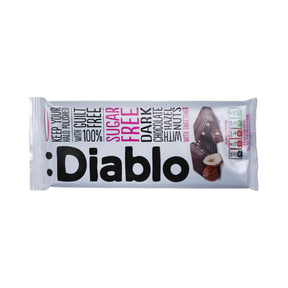 Diablo Chocolate Bar Dark With Hazelnuts Sugar Free 85 Gm imported ...