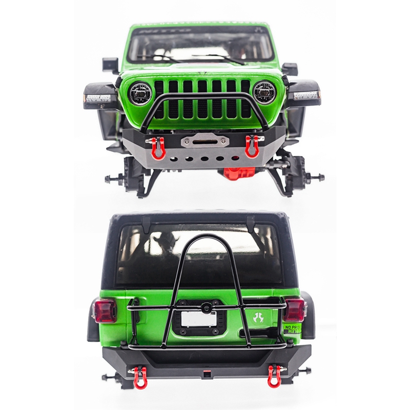 2 Pcs Metal Bumper with Spare Tire Carrier for 110 RC Crawler Axial ...