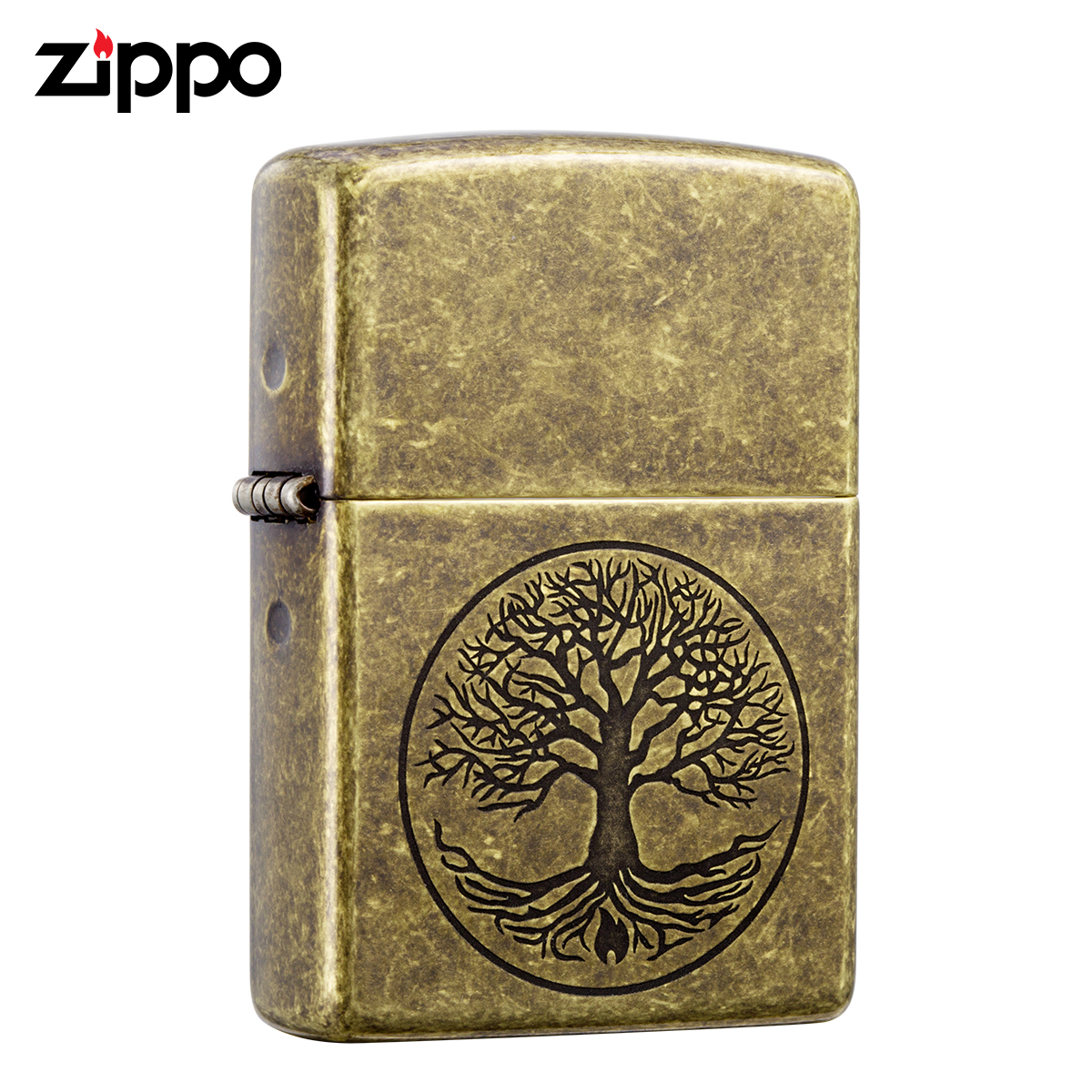 Zippo Tree of Life Design Antique Brass Pocket Lighter | Zippo 29149 ...