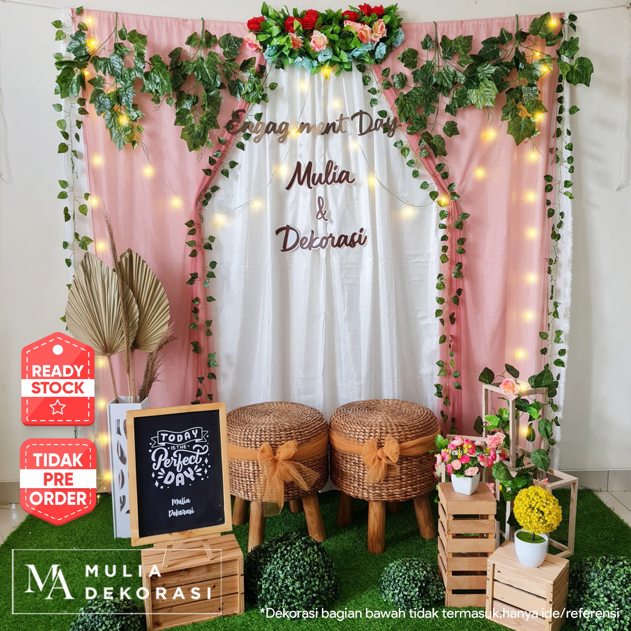 Dekorasi Lamaran Tunangan Backdrop Nikahan PhotoBooth DIY Akad Nikah ...